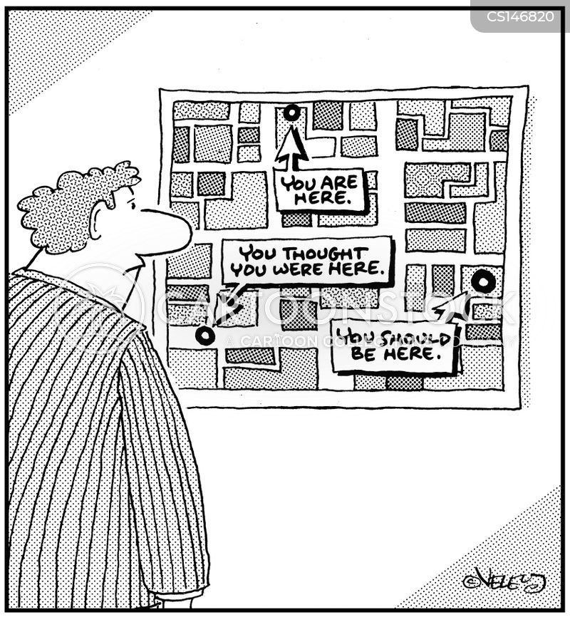 Location sign: You are Here. You thought you were here. You should be ...